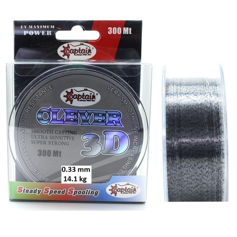 Captain Clever 3D 300m 0.33mm Monofilament Misina Black Camou I 230,00 TL I avgross.com